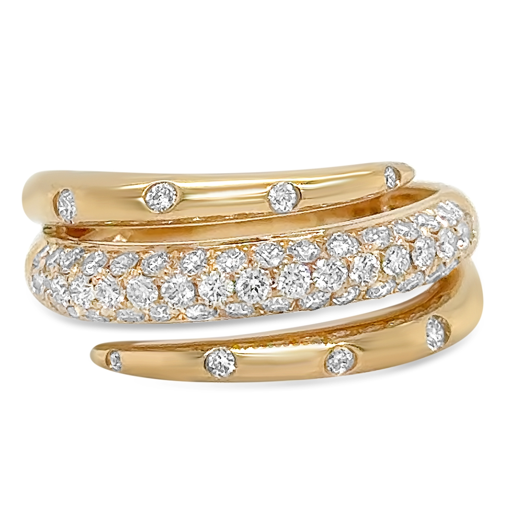 Pave and Inlay Diamond Ring